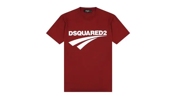 Dsquared2 Dsqua2 Cigarette Fit Brand Logo Burgundy T-shirt - Red