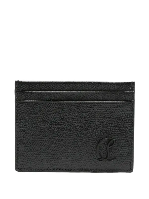 CHRISTIAN LOUBOUTIN Mooncrest Leather Card Case - Black