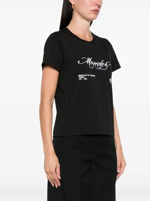 Moncler Logo Cotton T-shirt - Black
