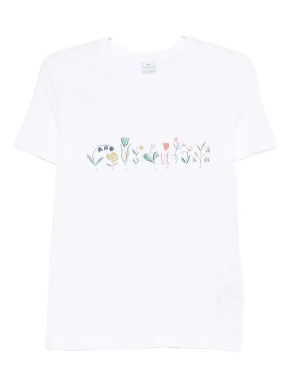 Paul Smith Bloom Print Cotton T-shirt - White