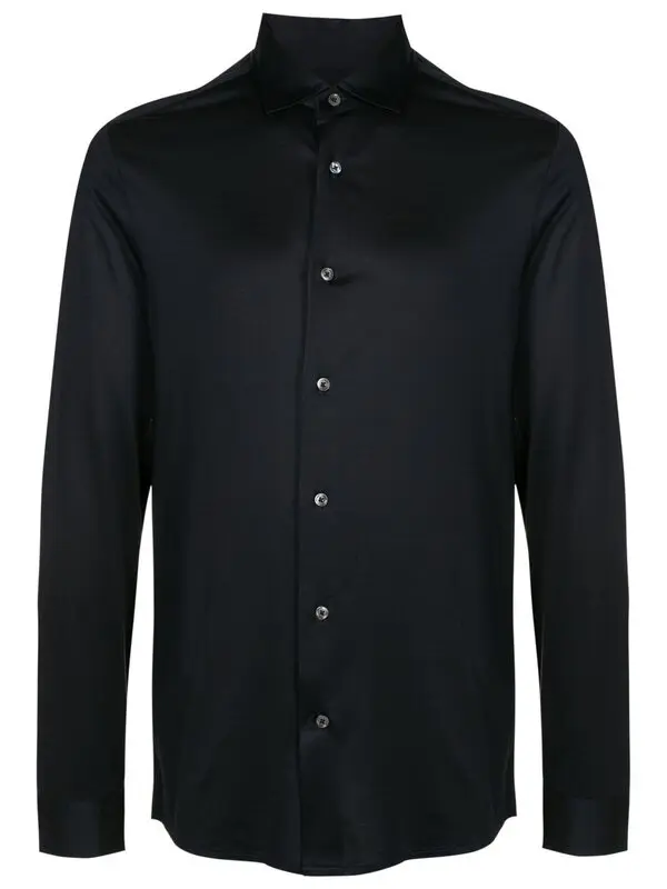 Emporio Armani Cotton-lyocell Blend Shirt - Blue