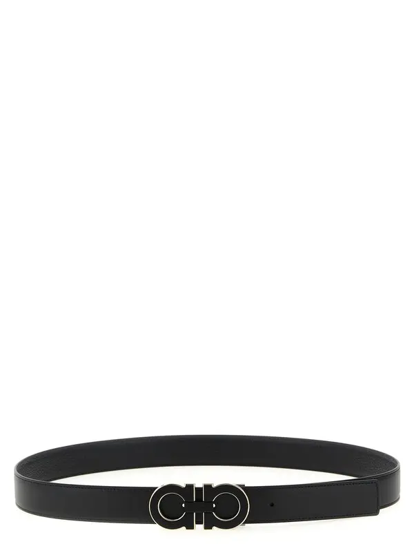 FERRAGAMO Gancini Reversible Belt - Black