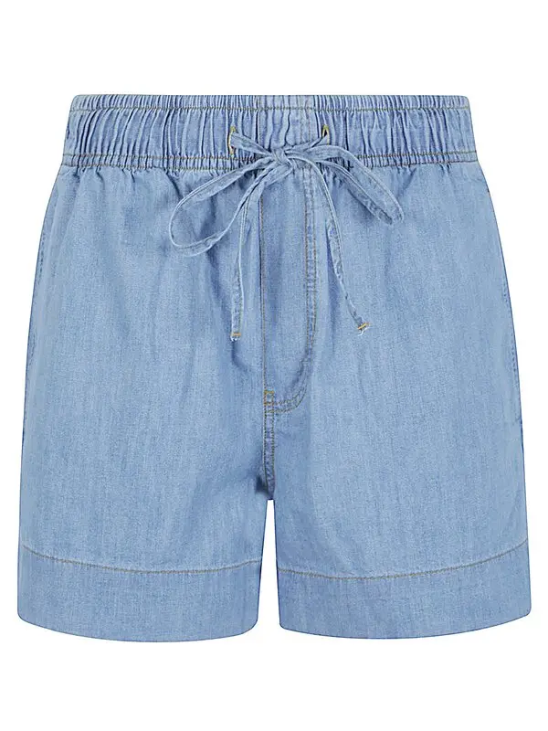 SOSUE Cotton Denim Shorts - Clear Blue