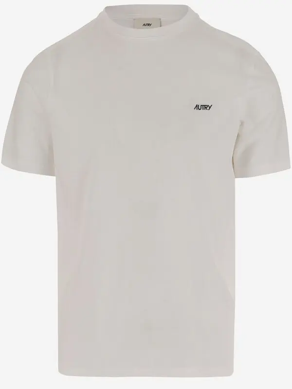 AUTRY Cotton T-shirt With Logo - White