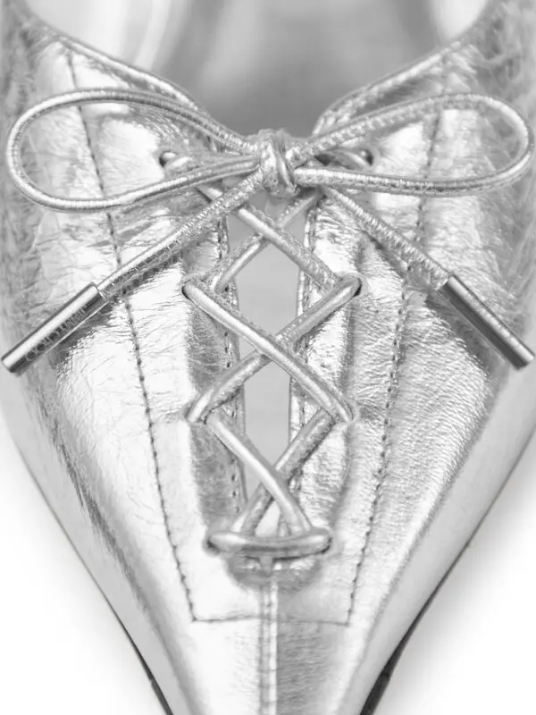 JIMMY CHOO Scarlett 50 Leather Mules - Silver