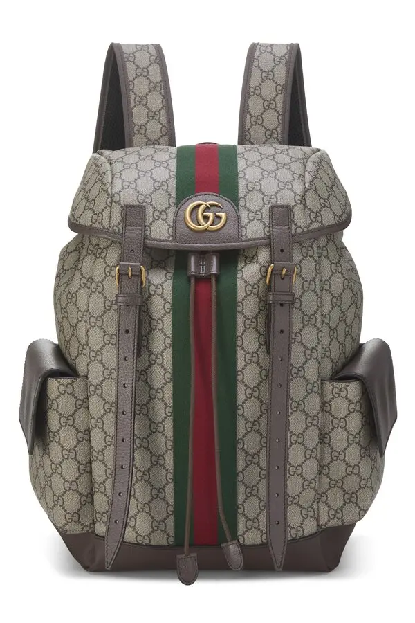 Gucci Gg Supreme Monogram Backpack - Brown