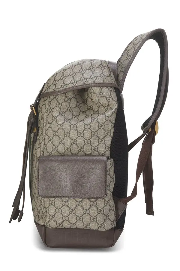 Gucci Gg Supreme Monogram Backpack - Brown