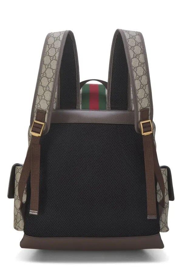 Gucci Gg Supreme Monogram Backpack - Brown