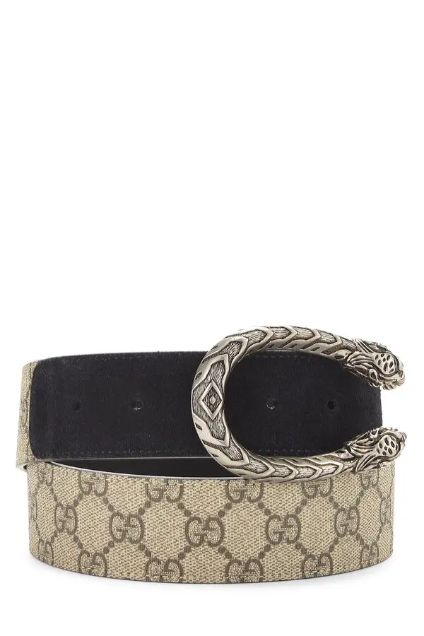 Gucci Gg Supreme Canvas Dionysus Belt - Black