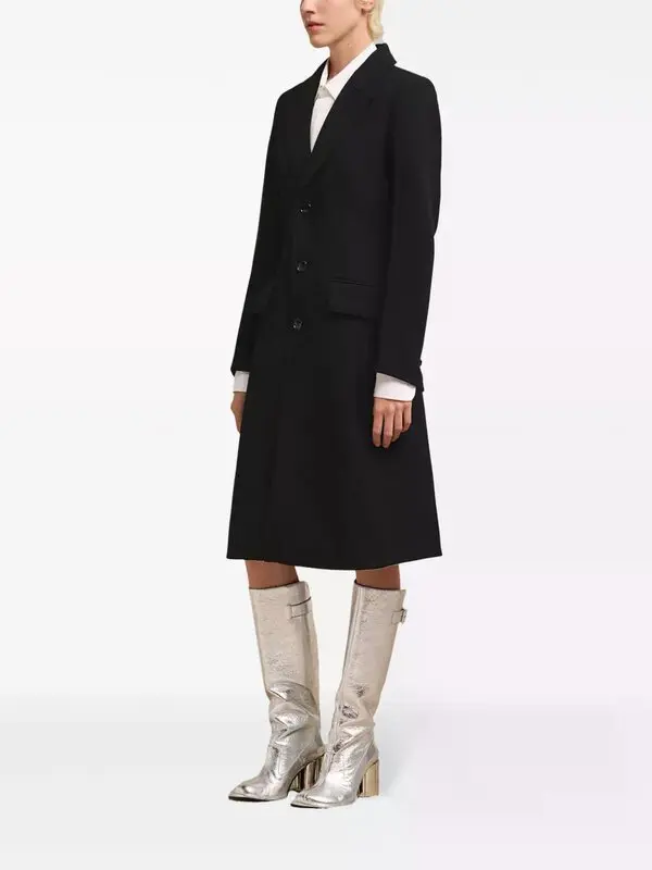 AMI Paris Single-breasted Virgin Wool Coat - Black