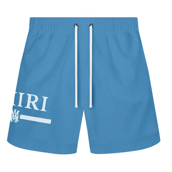 Amiri Ma Bar Logo Swim Trunks - Blue