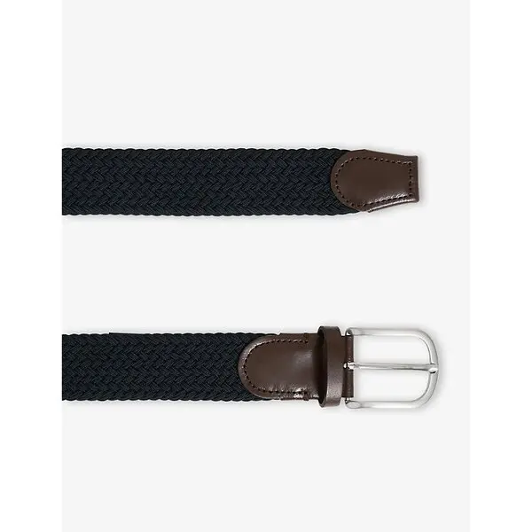 REISS Elmont Woven Belt - Navy