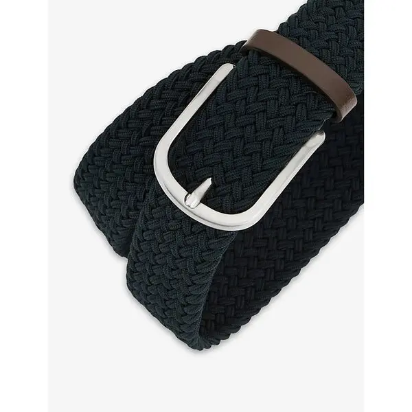 REISS Elmont Woven Belt - Navy