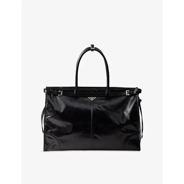 Prada Leather Tote Bag - Black