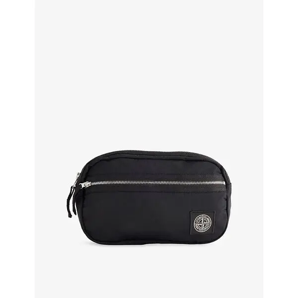 Stone Island Brand-patch Shell Belt Bag - Black