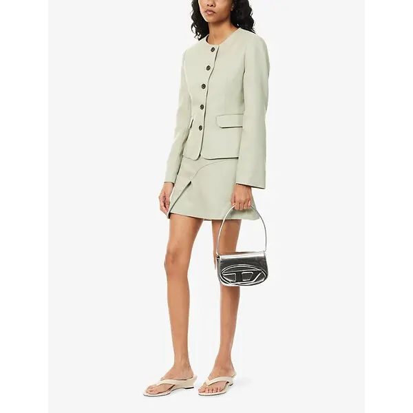 Sandy Liang Agnes Fitted Woven Jacket
