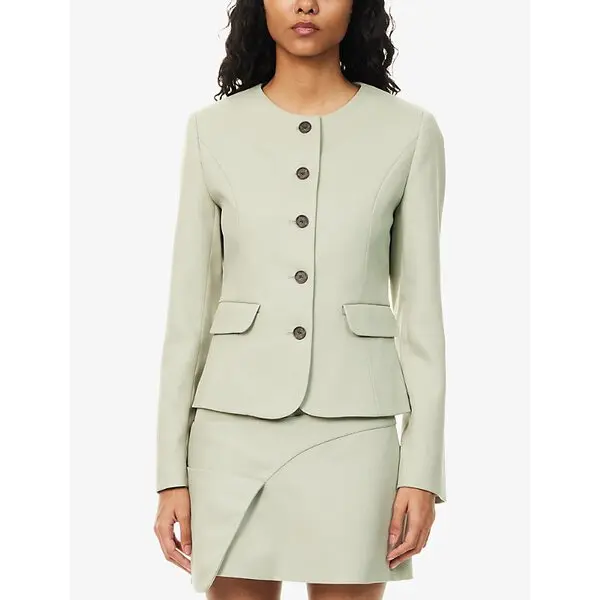Sandy Liang Agnes Fitted Woven Jacket