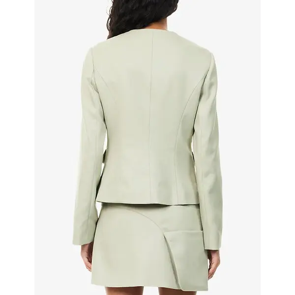 Sandy Liang Agnes Fitted Woven Jacket