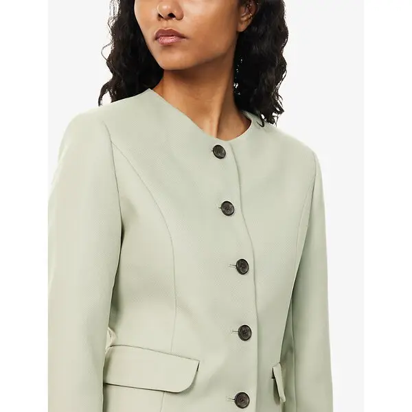 Sandy Liang Agnes Fitted Woven Jacket