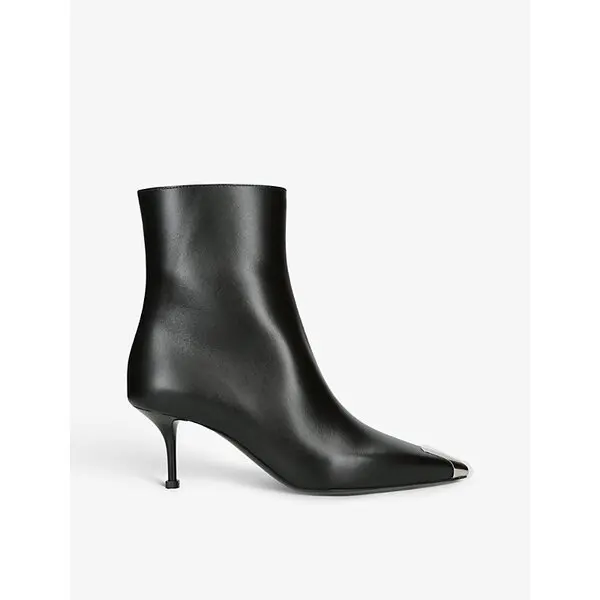Alexander McQueen Leather Heeled Ankle Boots