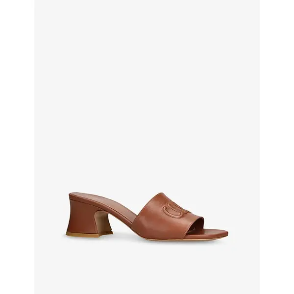 Chloé Soleil Leather Block-heel Mules - Brown
