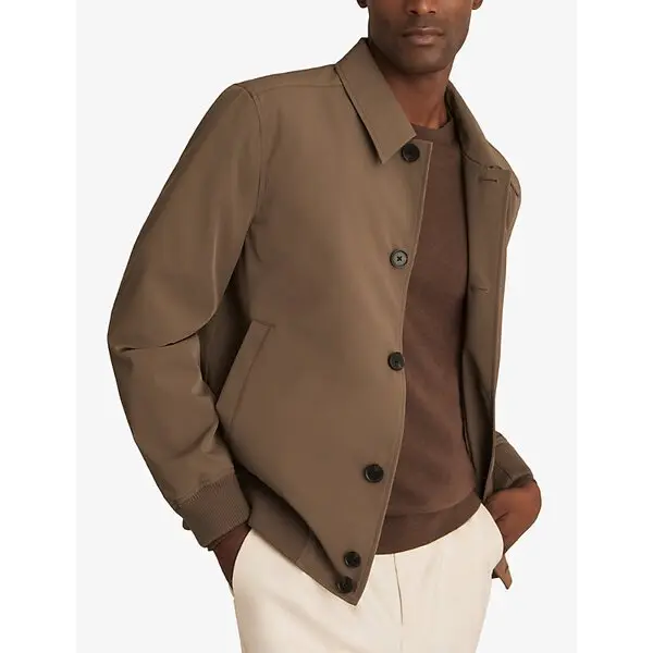 REISS Collared Stretch-woven Jacket