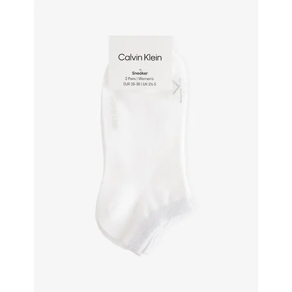 Calvin Klein Pack Of Two Woven Ankle Socks - White