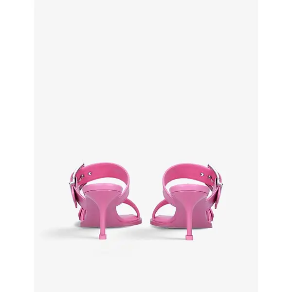 Alexander McQueen Buckle-embellished Leather Heeled Mules