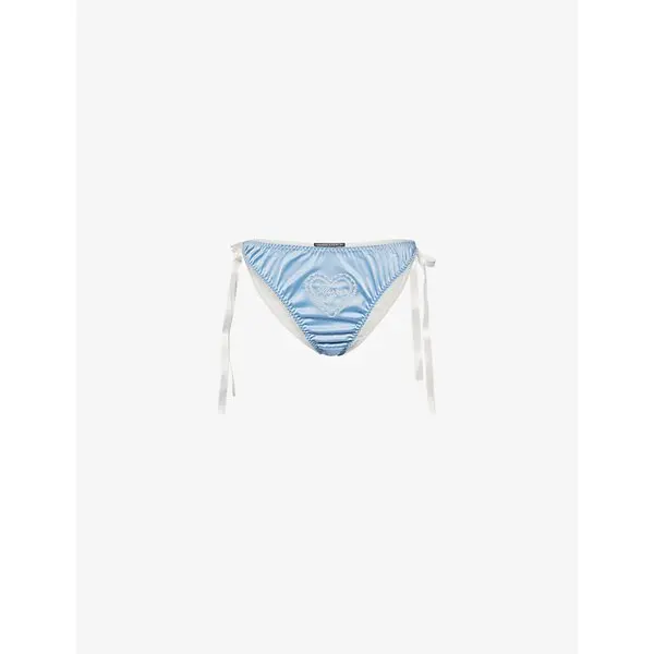 SAVAGE X FENTY Flirty & Wordy Bridal Pack-of-two Briefs - Blue/ White
