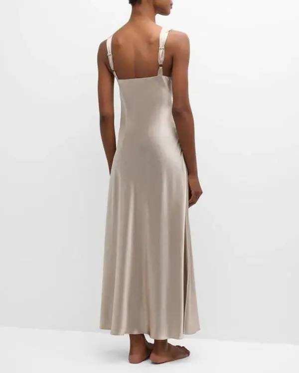Christine Lingerie Bijoux Lace-trim Nightgown - Platinum