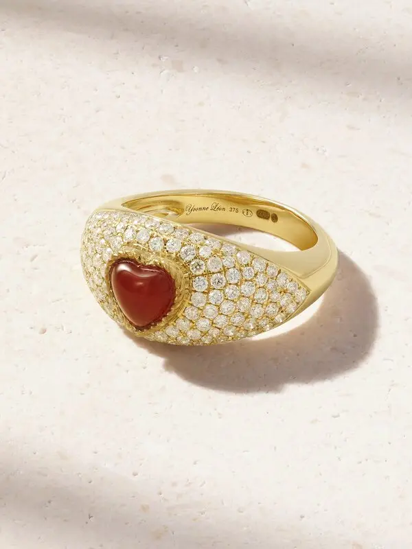 Yvonne Léon Mini Dôme Coeur Ring - Gold