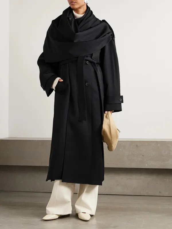 RÓHE Scarf-effect Wool Trench Coat