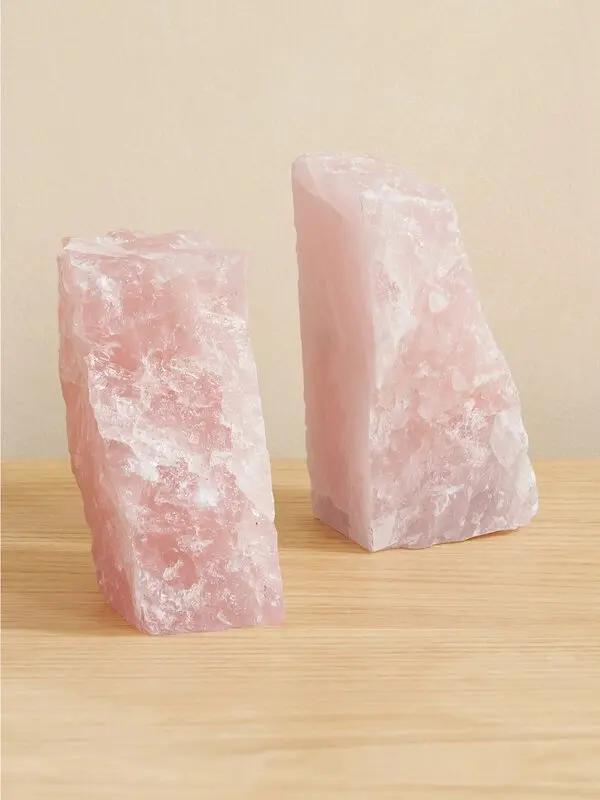 Jia Jia Rose Quartz Bookends