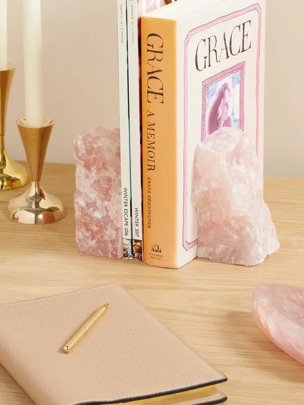 Jia Jia Rose Quartz Bookends