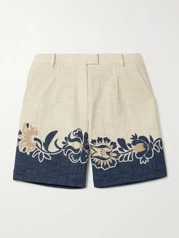 La DoubleJ Boyfriend Printed Cotton-blend Shorts