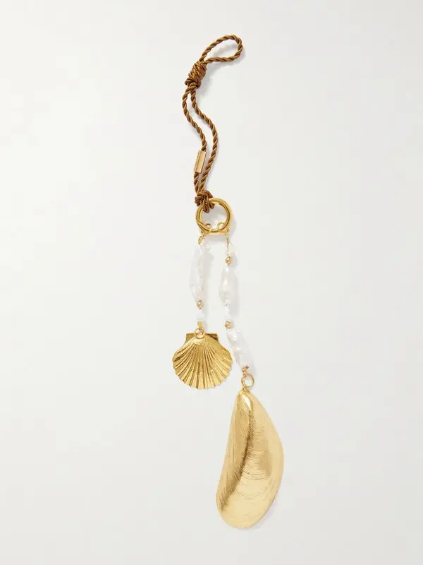 JENNIFER BEHR Plated, Pearl And Cord Keychain - Gold
