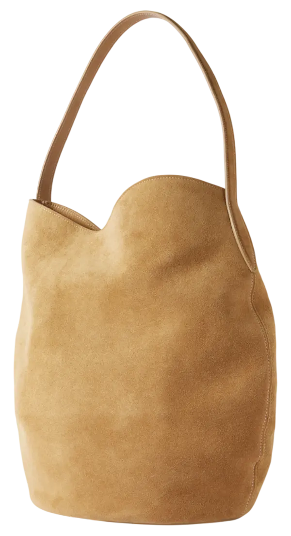 LIFFNER Buckled Suede Bucket Bag - Brown