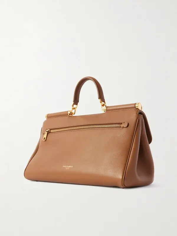 Dolce & Gabbana My Sicily Leather Shoulder Bag - Brown
