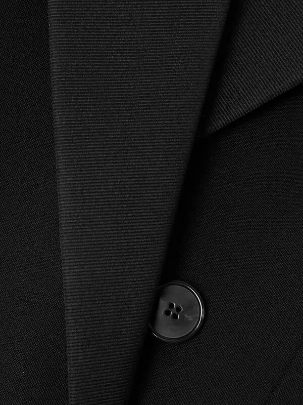 Givenchy Double-breasted Grain De Poudre Wool Blazer With Faille Trim