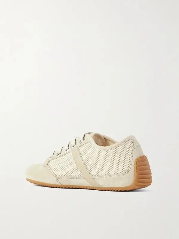 Givenchy Leather And Suede-trimmed Mesh Sneakers - Neutrals