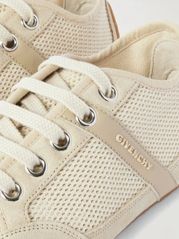 Givenchy Leather And Suede-trimmed Mesh Sneakers - Neutrals