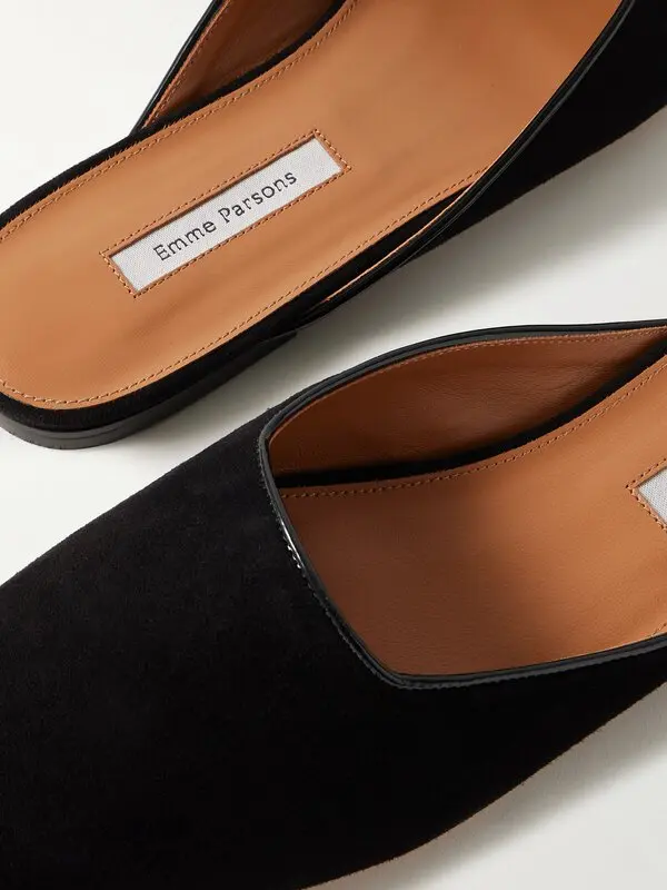 EMME PARSONS Suede Mules - Black