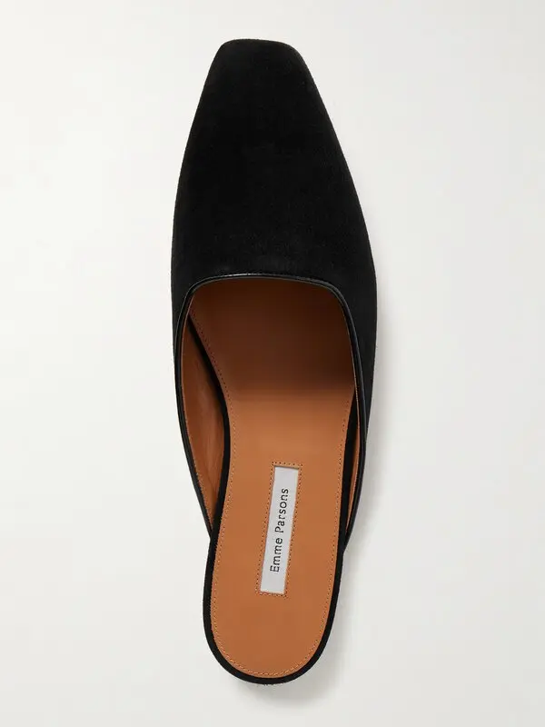 EMME PARSONS Suede Mules - Black