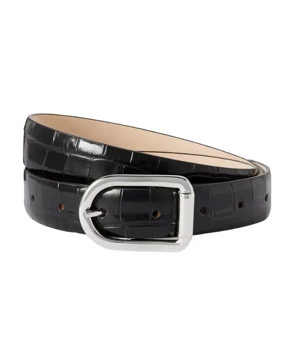 DEHANCHE Mija Croc-effect Leather Belt - Black