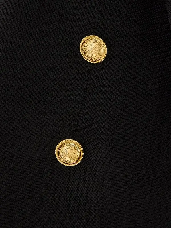 Balmain Button-embellished Knitted Halterneck Maxi Dress