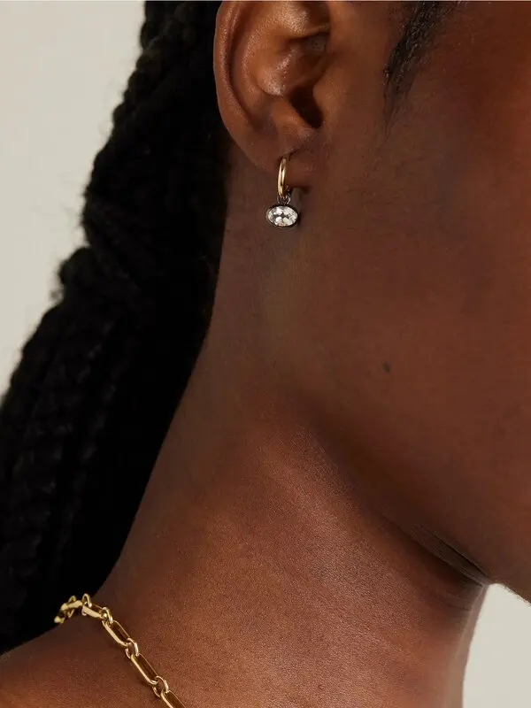 BY PARIAH Orbit 14-karat Recycled And Topaz Hoop Earrings - Gold