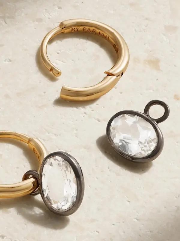 BY PARIAH Orbit 14-karat Recycled And Topaz Hoop Earrings - Gold