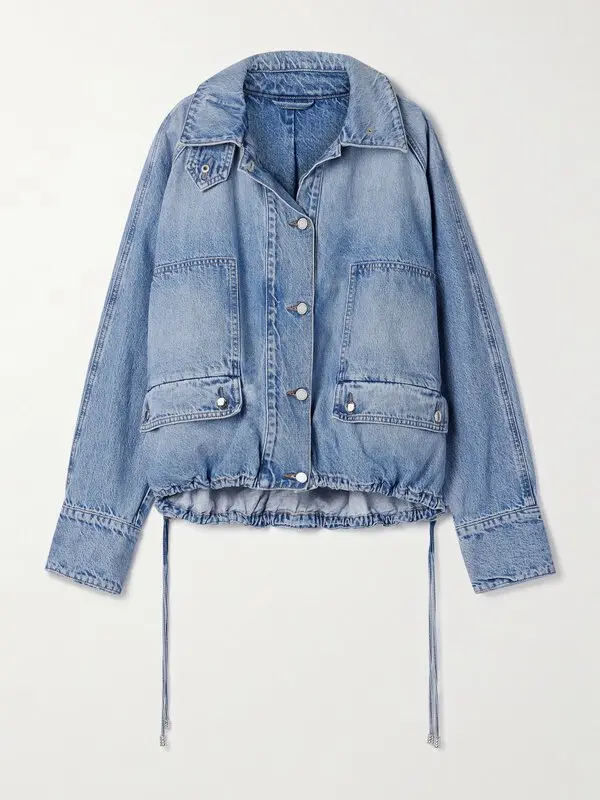 Brandon Maxwell The Harper Balloon Denim Jacket - Blue