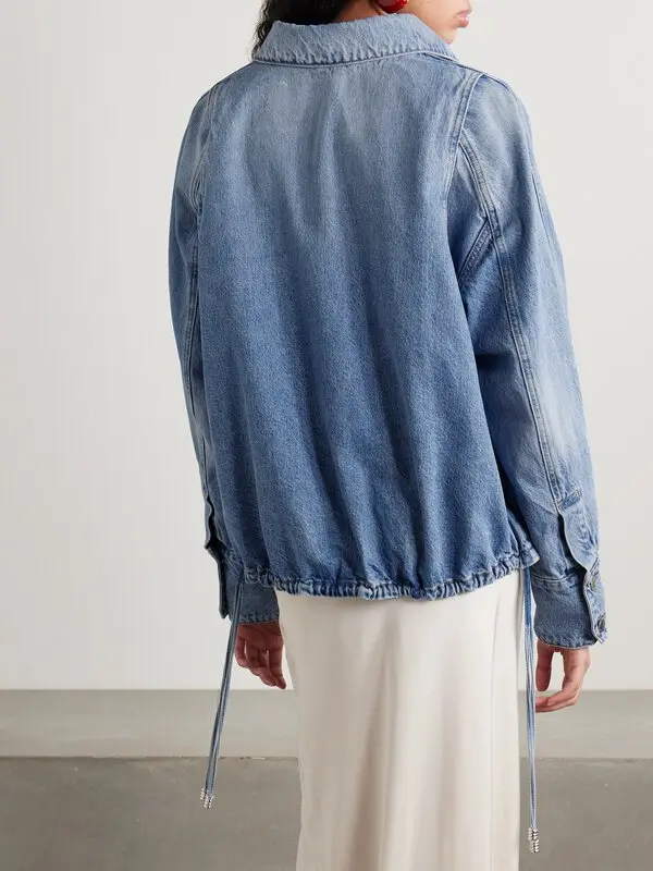 Brandon Maxwell The Harper Balloon Denim Jacket - Blue