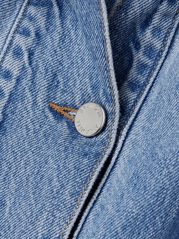 Brandon Maxwell The Harper Balloon Denim Jacket - Blue